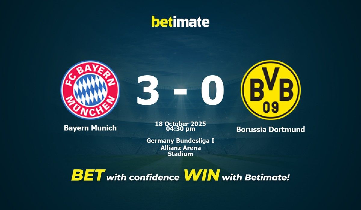 Bayern Munich vs Borussia Dortmund Prediction, Odds & Betting Tips 10/18/2025