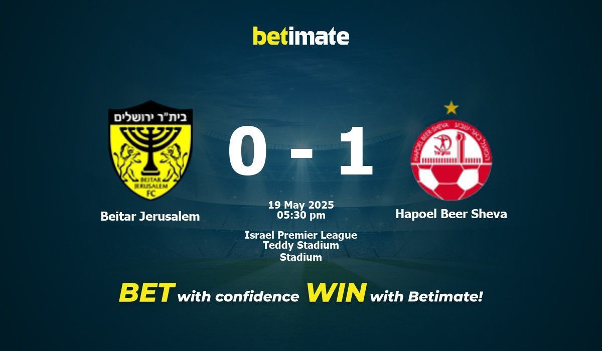 Beitar Jerusalem vs Hapoel Beer Sheva Prediction, Odds & Betting Tips 05/19/2025