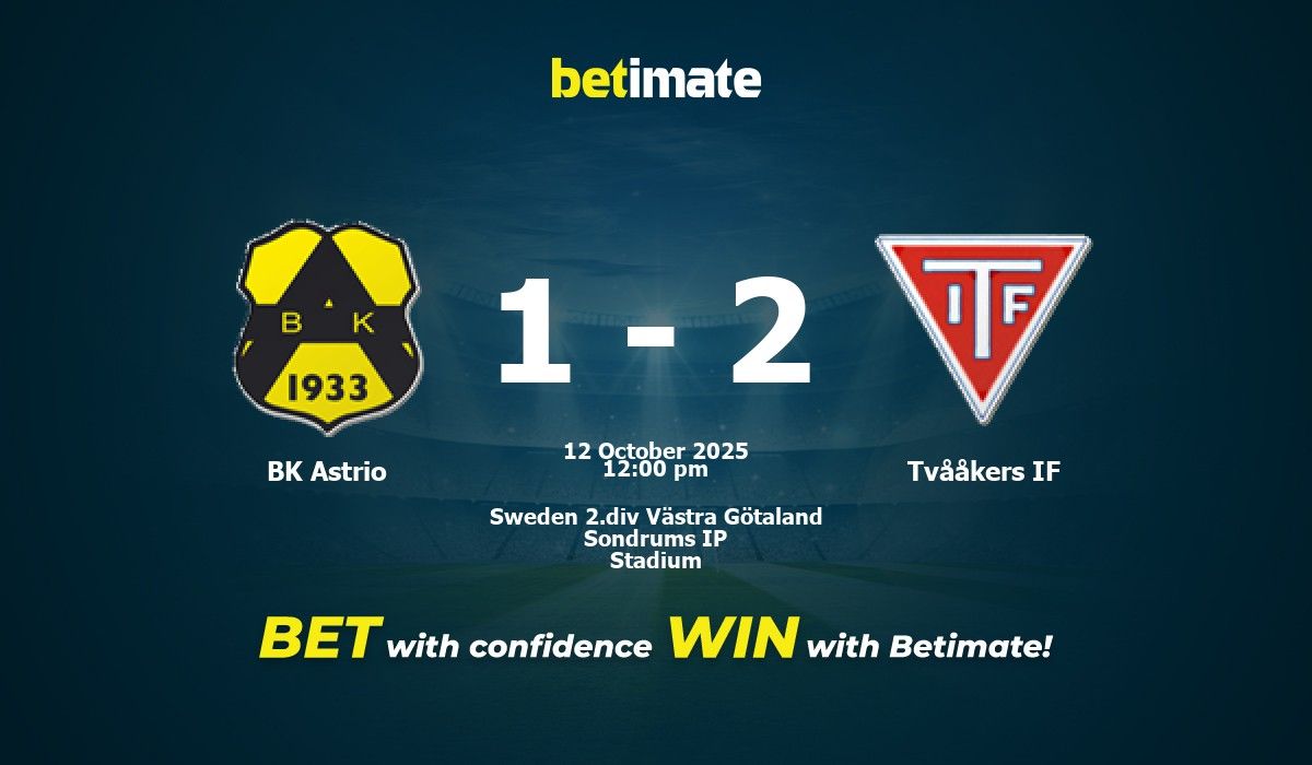 BK Astrio vs Tvååkers IF Prediction, Odds & Betting Tips 10/12/2025