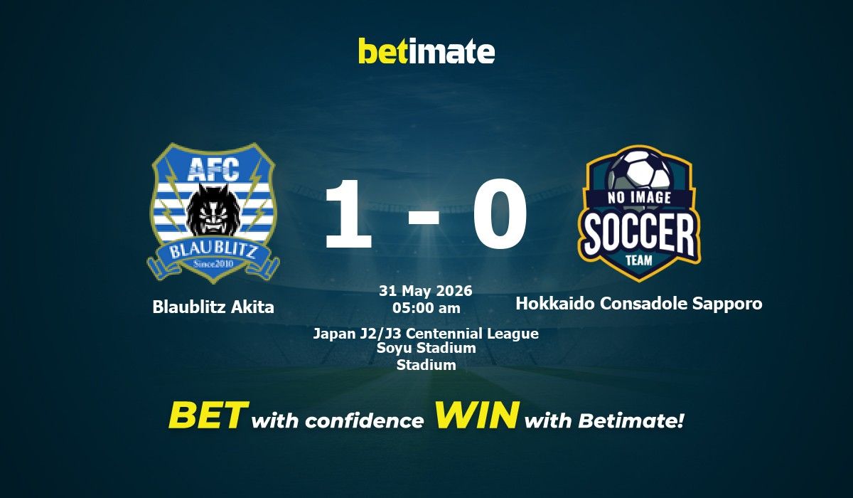 Blaublitz Akita vs Hokkaido Consadole Sapporo Prediction, Odds ...