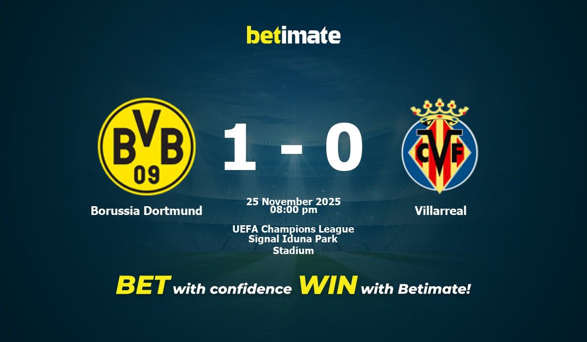 Borussia Dortmund vs Villarreal Prediction, Odds & Betting Tips 11/25/2025