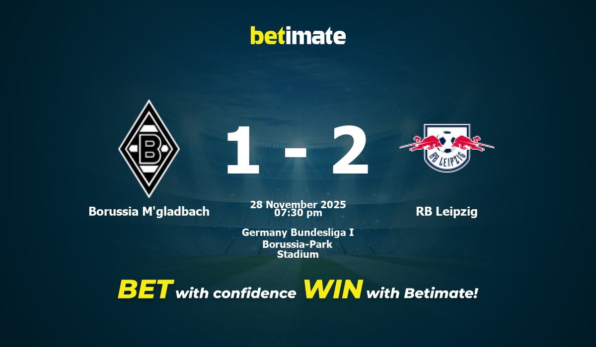 Borussia M'gladbach vs RB Leipzig Prediction, Odds & Betting Tips 11/28/2025