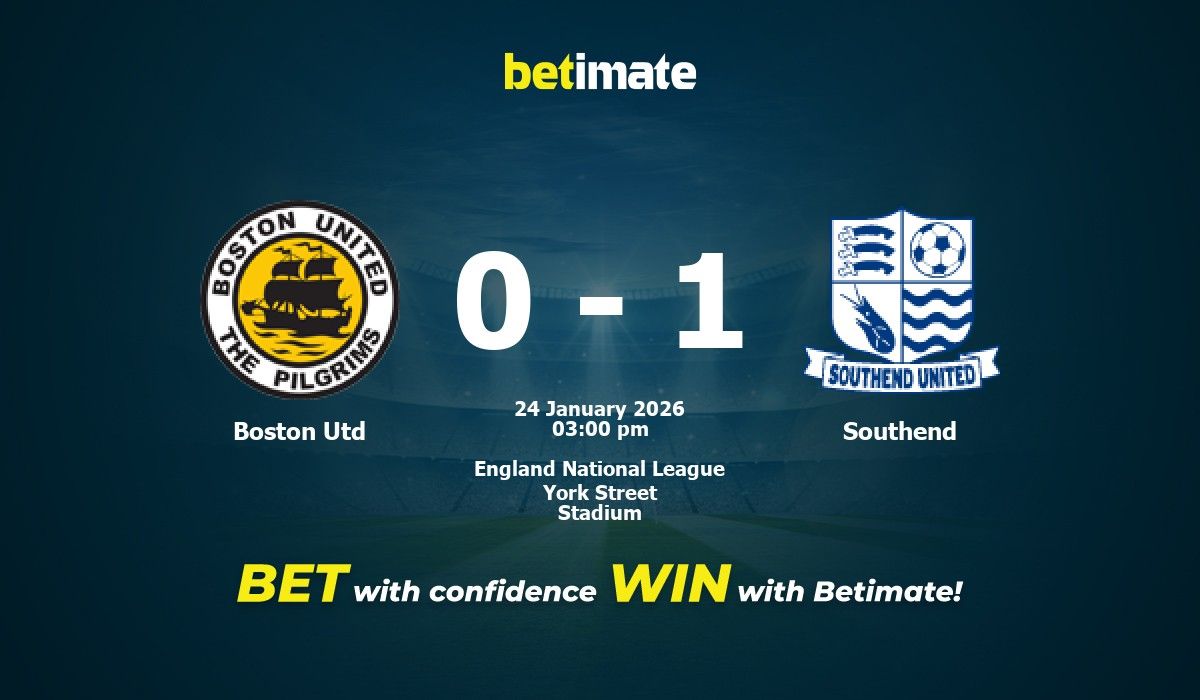 Boston Utd vs Southend Prediction, Odds & Betting Tips 01/24/2026