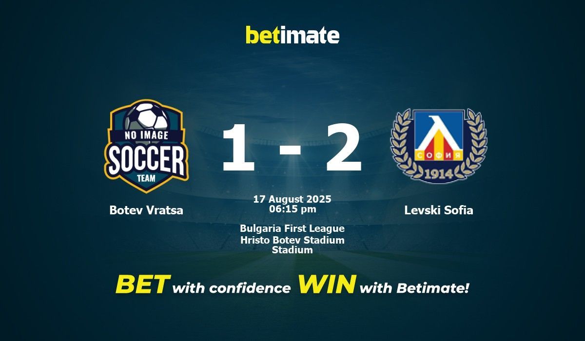 Botev Vratsa vs Levski Sofia Prediction, Odds & Betting Tips 08/17/2025