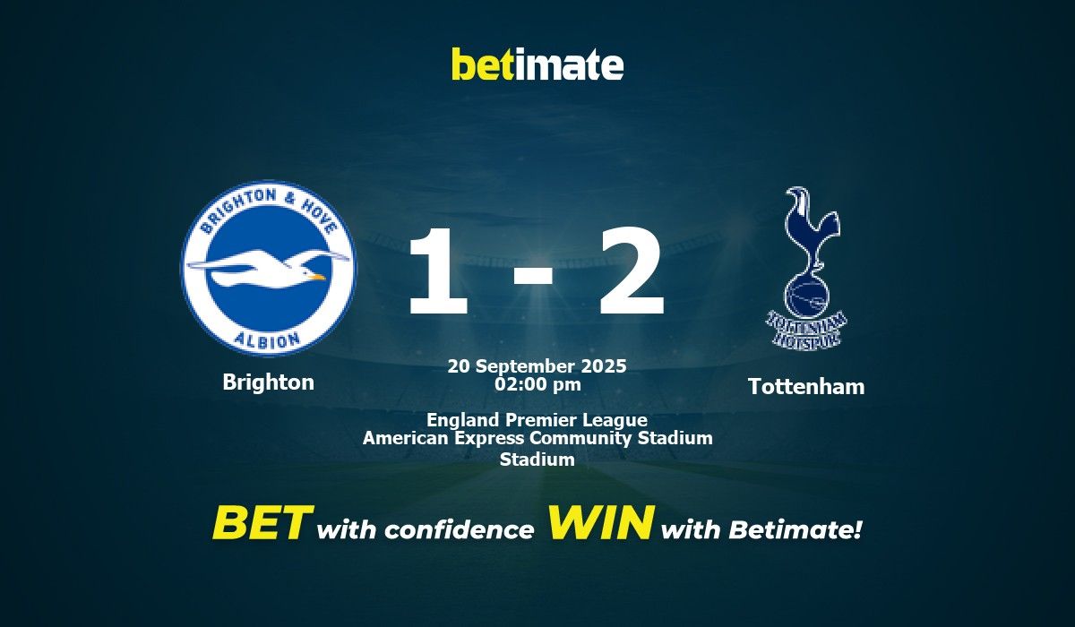 Brighton vs Tottenham Prediction, Odds & Betting Tips 09/20/2025