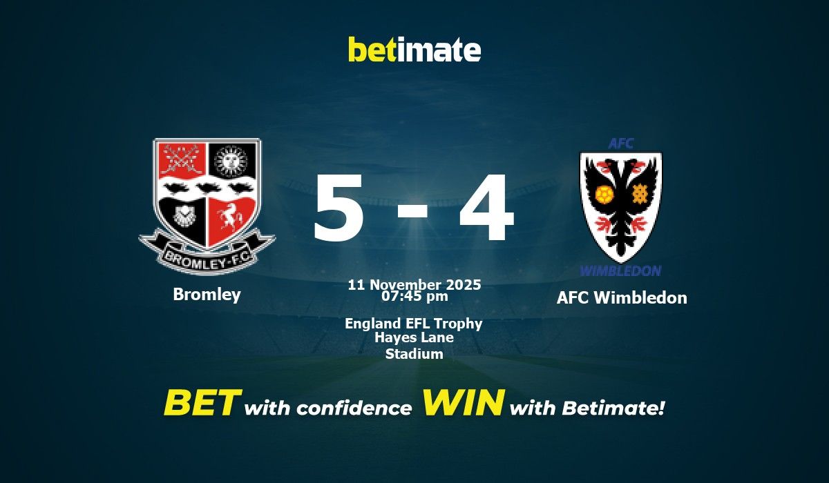 Bromley vs AFC Wimbledon Prediction, Odds & Betting Tips 11/11/2025