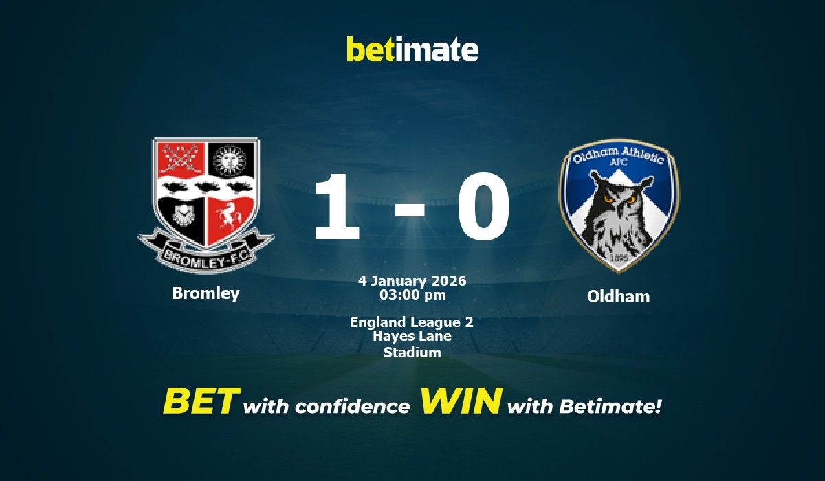 Bromley vs Oldham Prediction, Odds & Betting Tips 01/04/2026