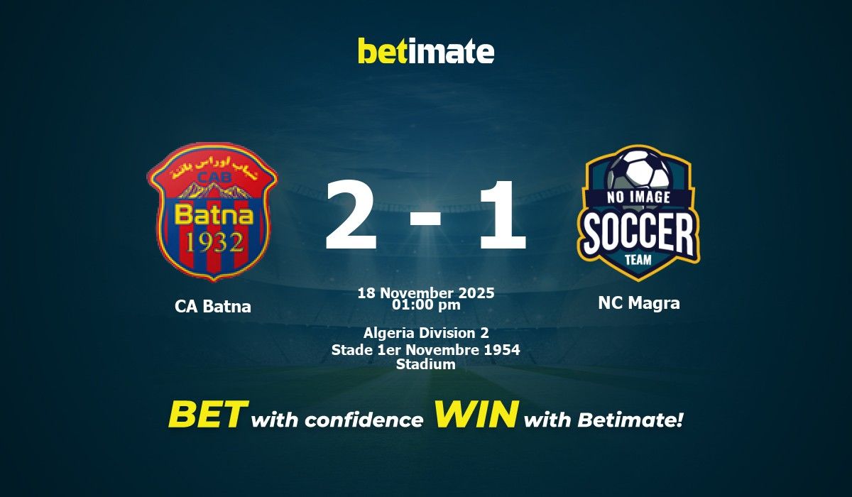 CA Batna vs NC Magra Prediction, Odds & Betting Tips 11/18/2025