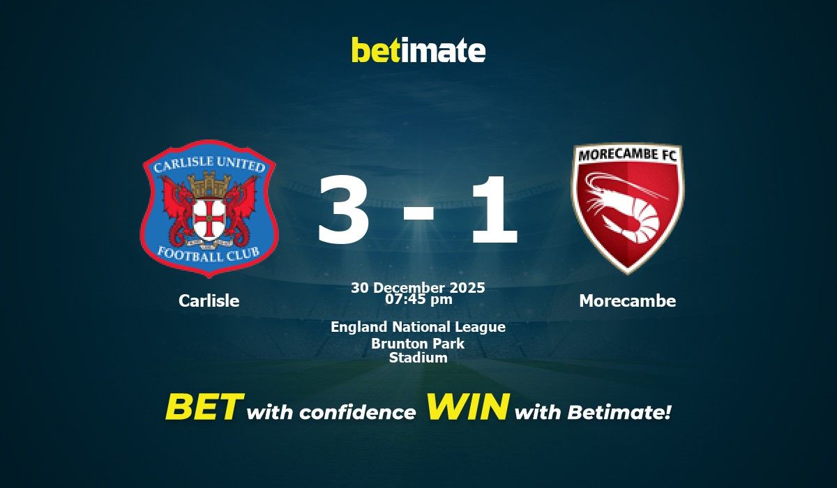 Carlisle vs Morecambe Prediction, Odds & Betting Tips 12/30/2025