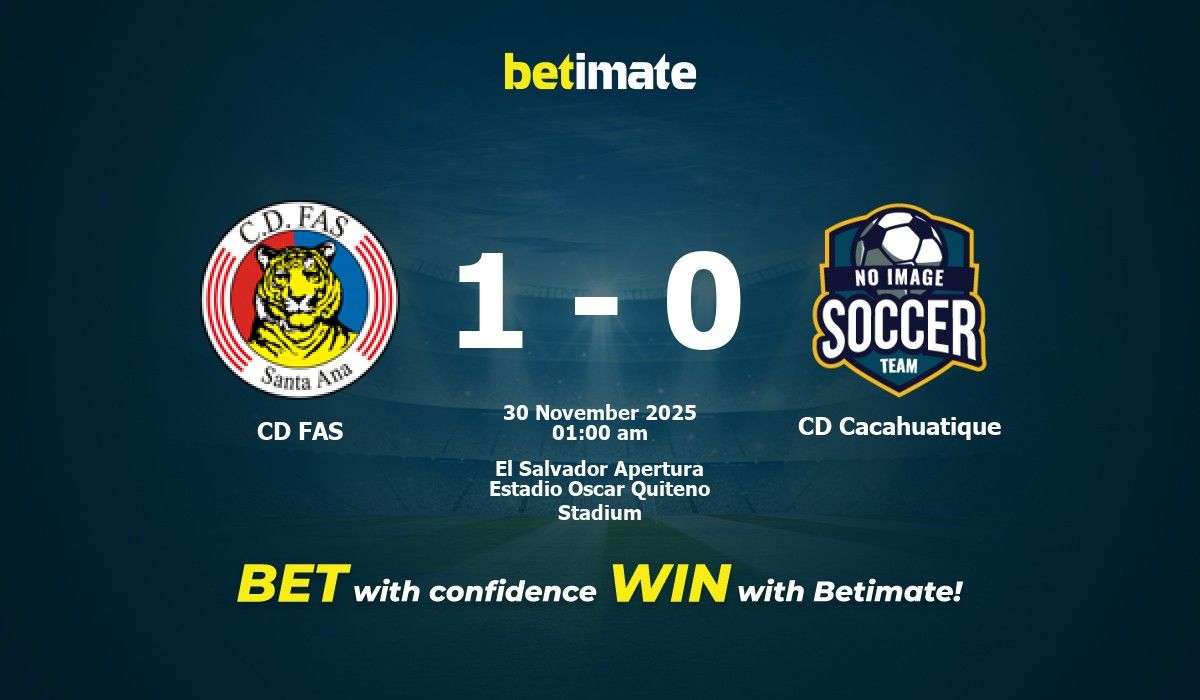 CD FAS vs CD Cacahuatique Prediction, Odds & Betting Tips 11/30/2025