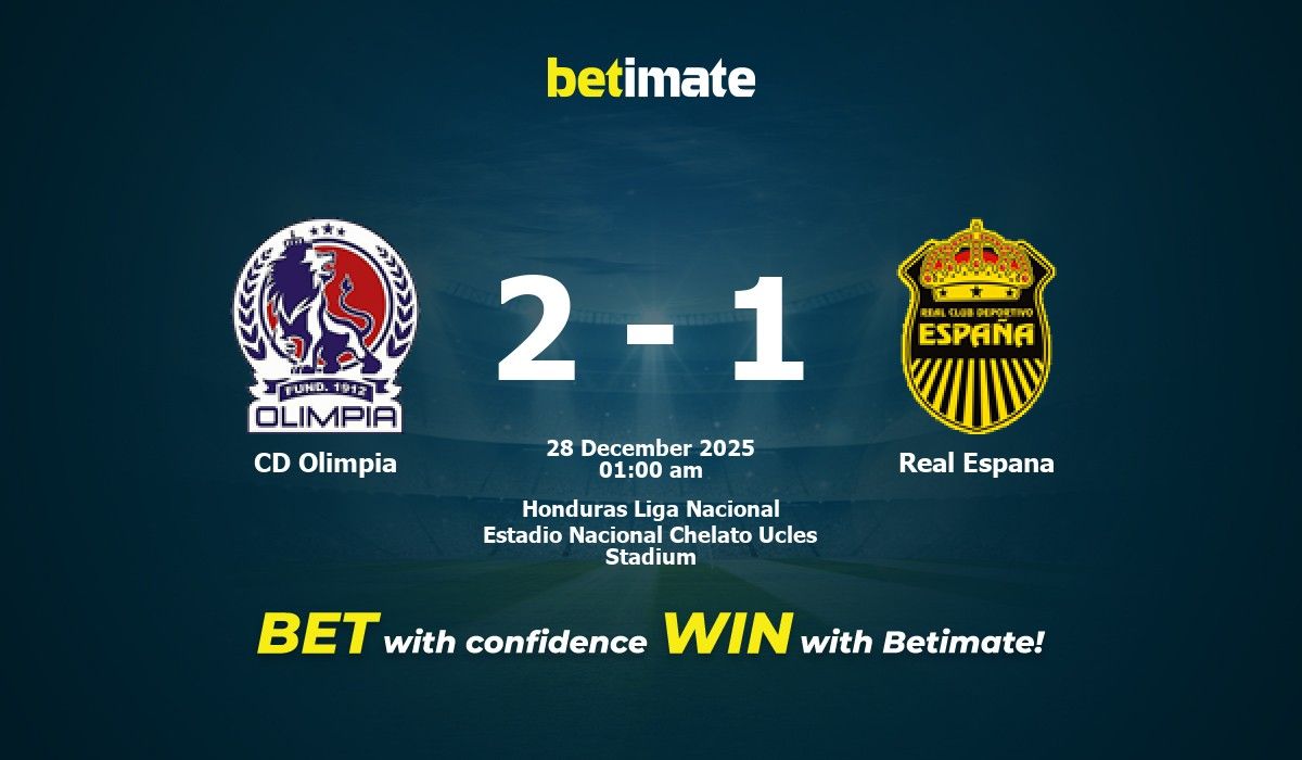 CD Olimpia vs Real Espana Prediction, Odds & Betting Tips 12/28/2025