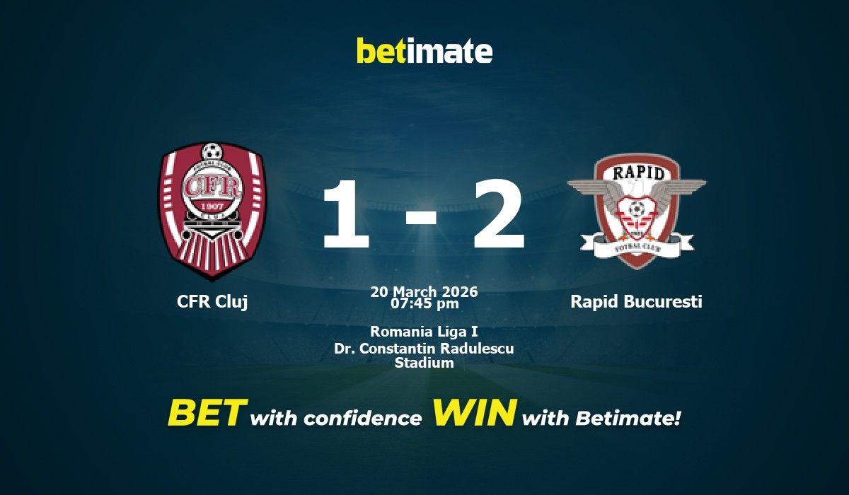 CFR Cluj vs Rapid Bucuresti Prediction, Odds & Betting Tips 03/20/2026