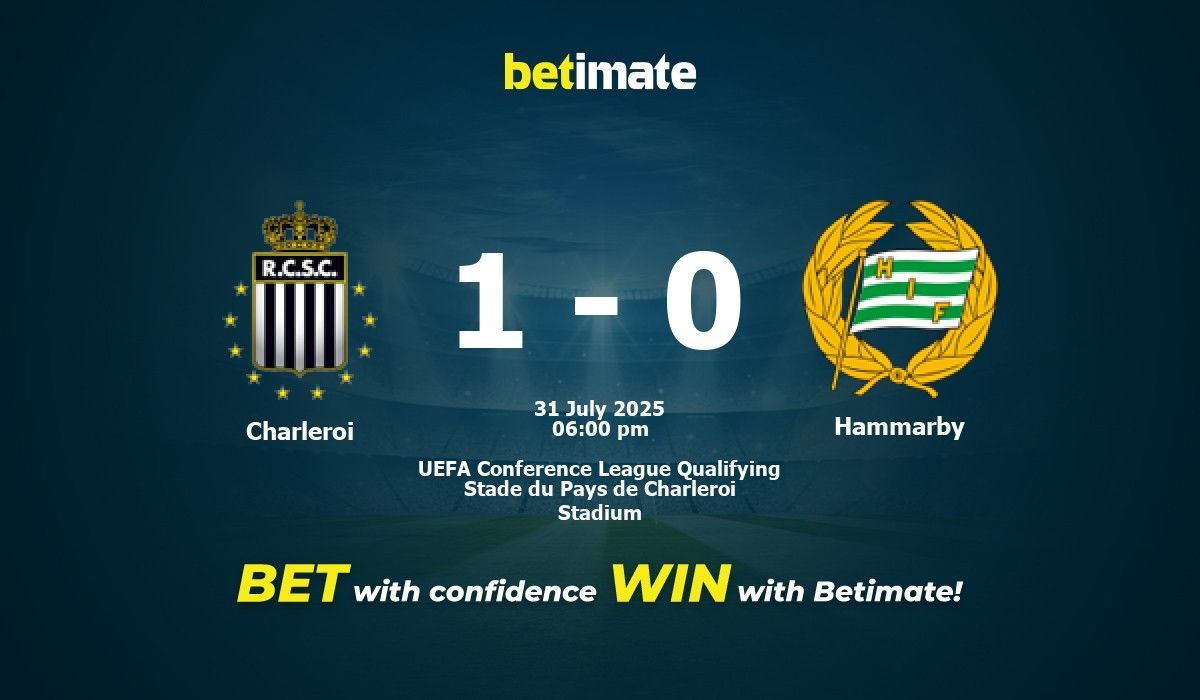 Charleroi vs Hammarby Prediction, Odds & Betting Tips 07/31/2025