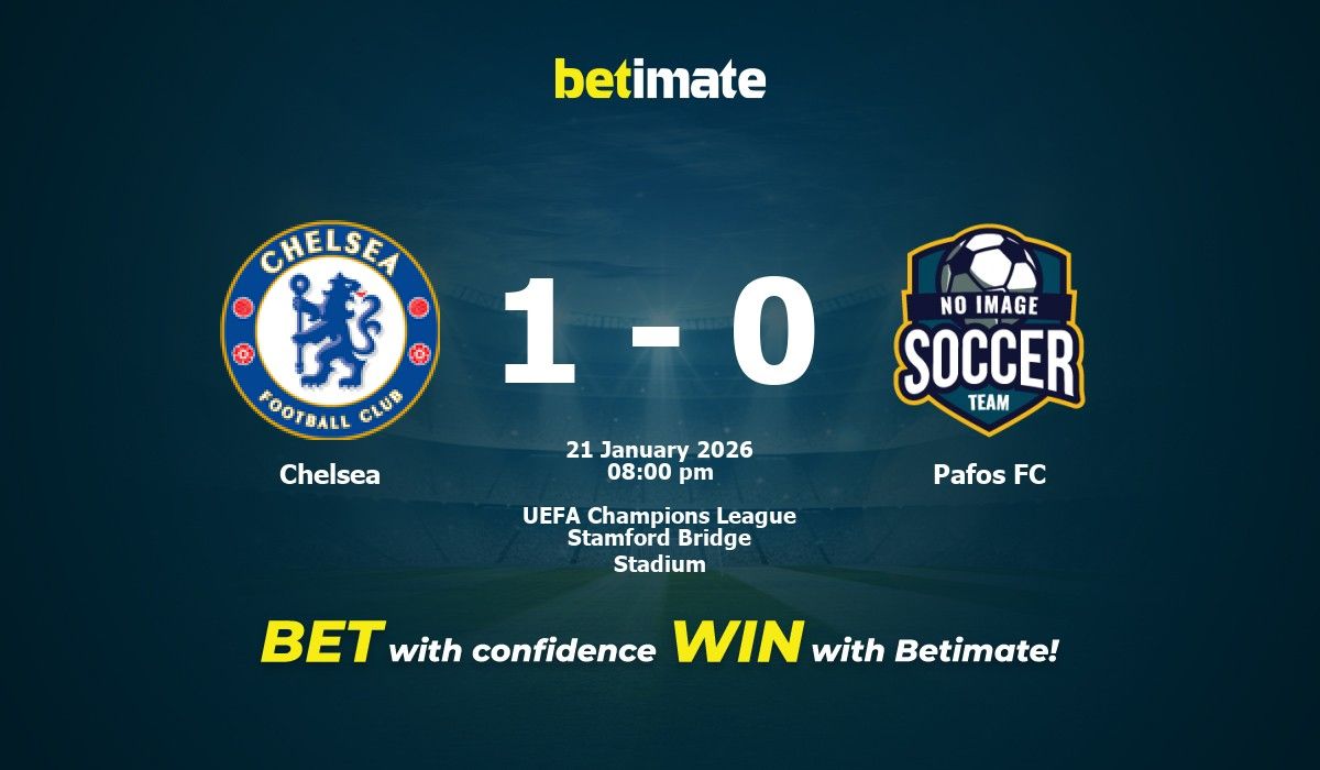 Chelsea vs Pafos FC Prediction, Odds & Betting Tips 01/21/2026