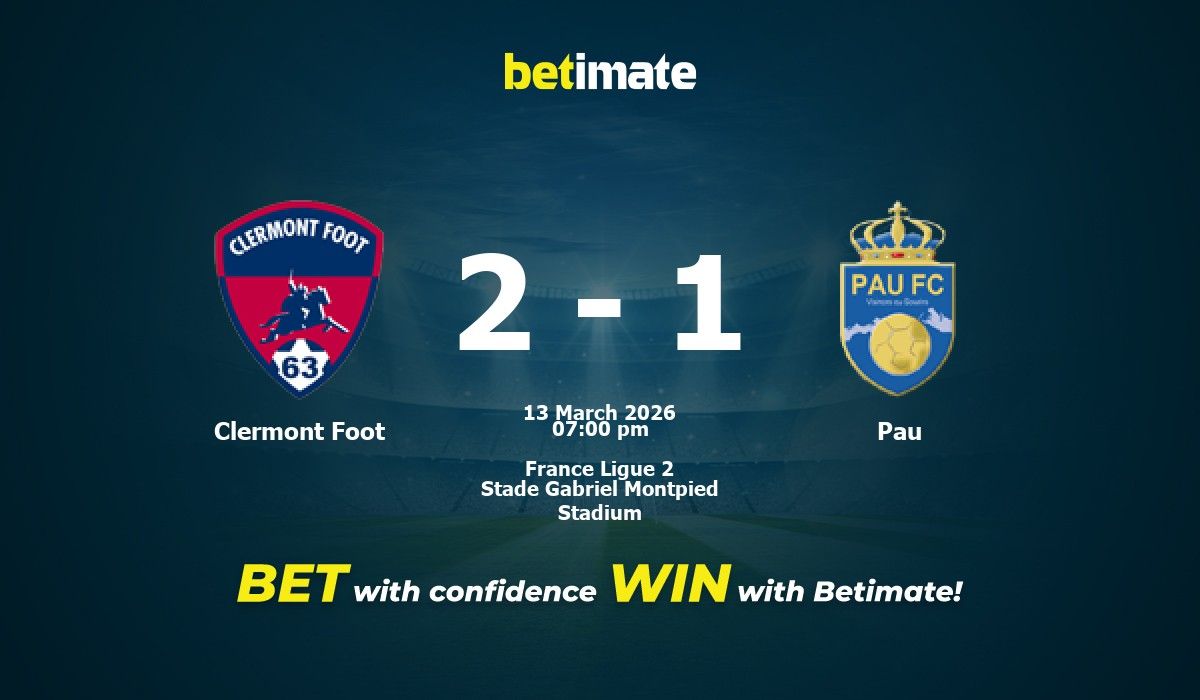 Clermont Foot vs Pau Prediction, Odds & Betting Tips 03/13/2026
