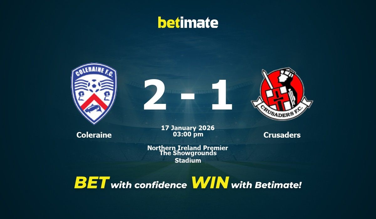 Coleraine vs Crusaders Prediction, Odds & Betting Tips 01/17/2026