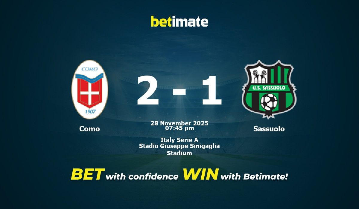 Como vs Sassuolo Prediction, Odds & Betting Tips 11/28/2025