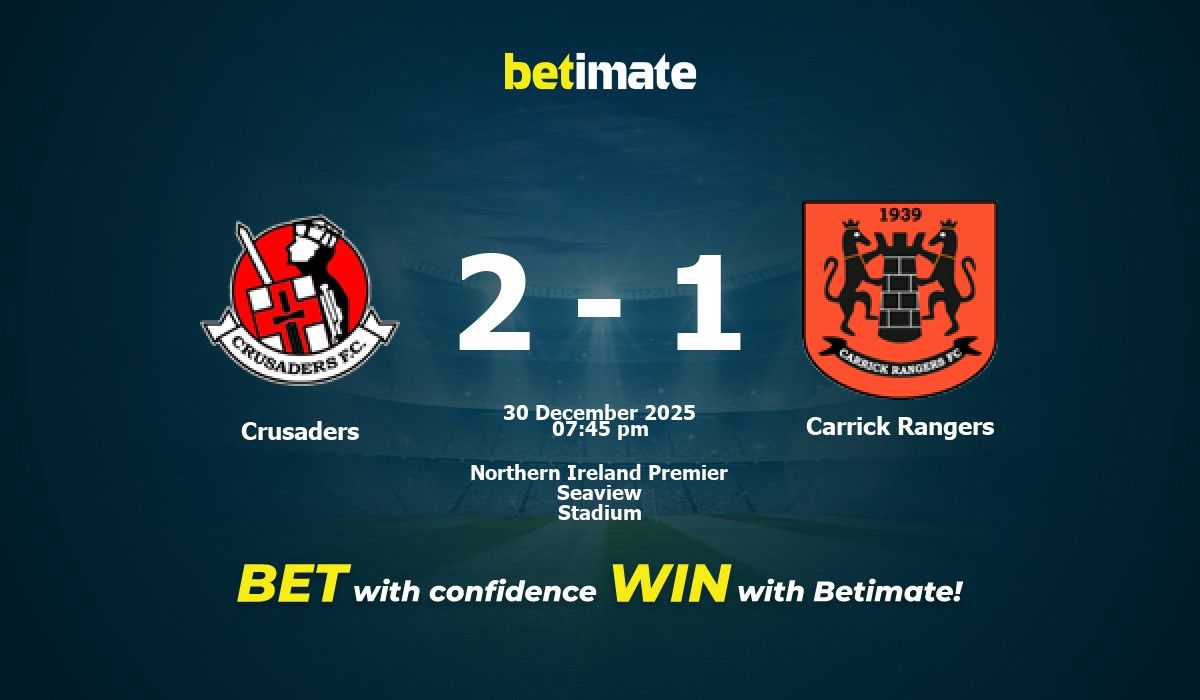 Crusaders vs Carrick Rangers Prediction, Odds & Betting Tips 12/30/2025