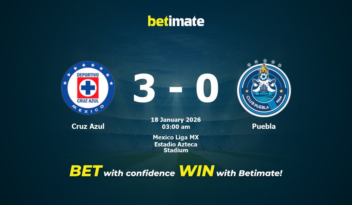 Cruz Azul vs Puebla Prediction, Odds & Betting Tips 01/18/2026