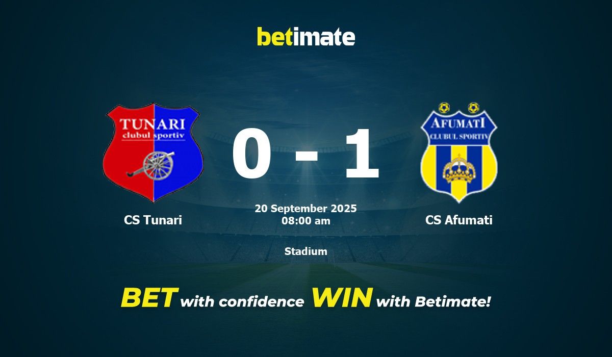 CS Tunari vs CS Afumati التوقعات، الاحتمالات ونصائح الرهان 20/09/2025