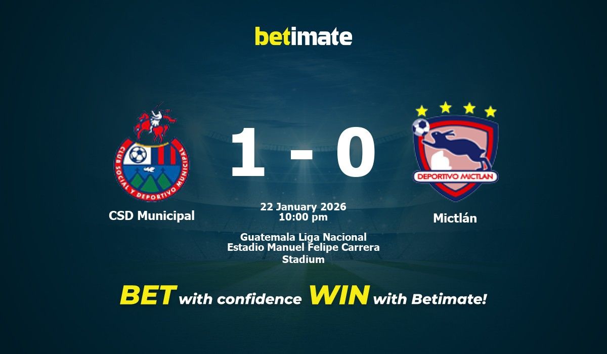 CSD Municipal vs Mictlán Prediction, Odds & Betting Tips 01/22/2026