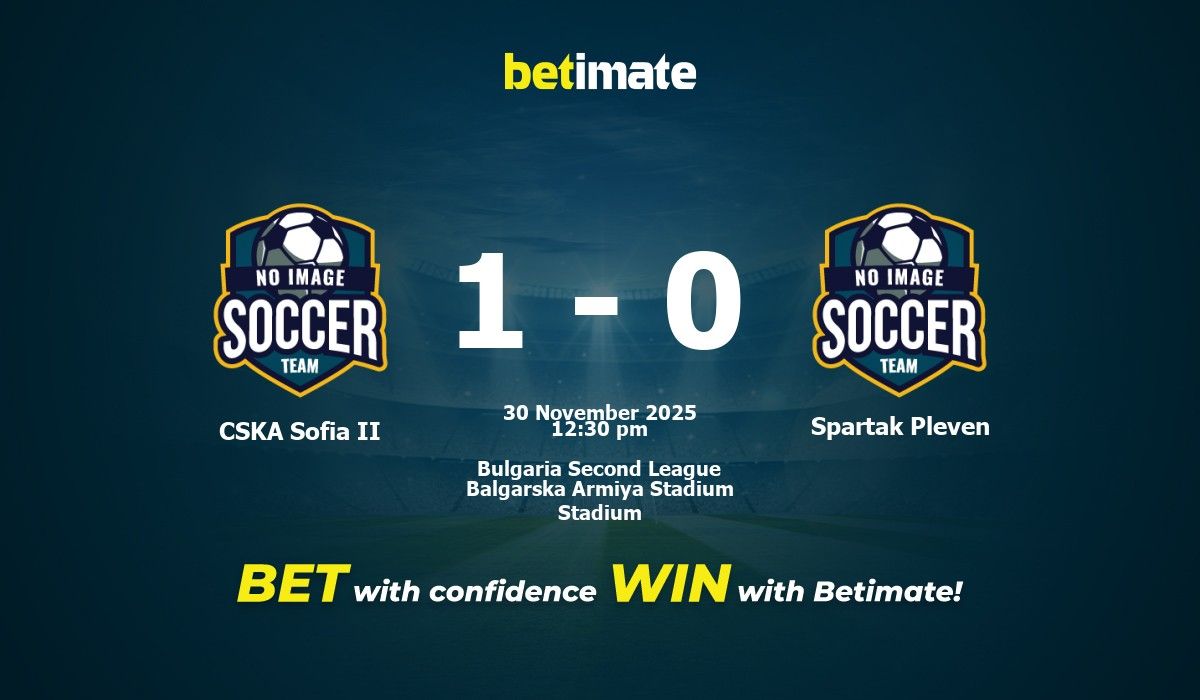 CSKA Sofia II vs Spartak Pleven Prediction, Odds & Betting Tips 11/30/2025