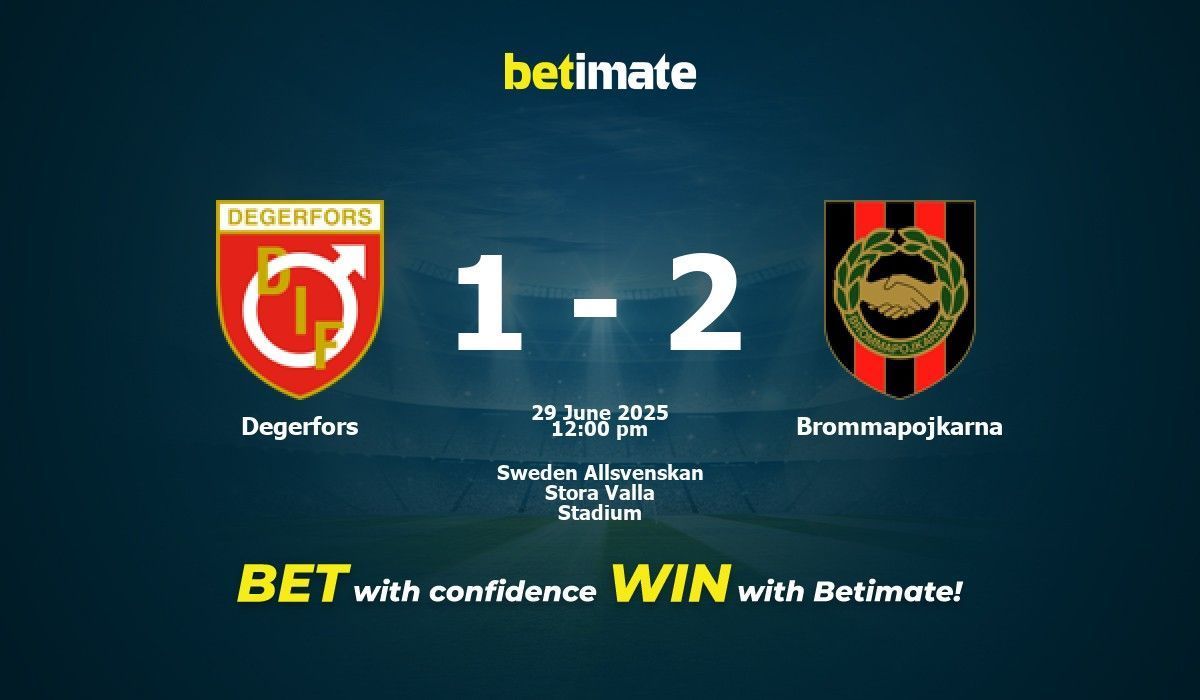 Degerfors vs Brommapojkarna Prediction, Odds & Betting Tips 06/29/2025