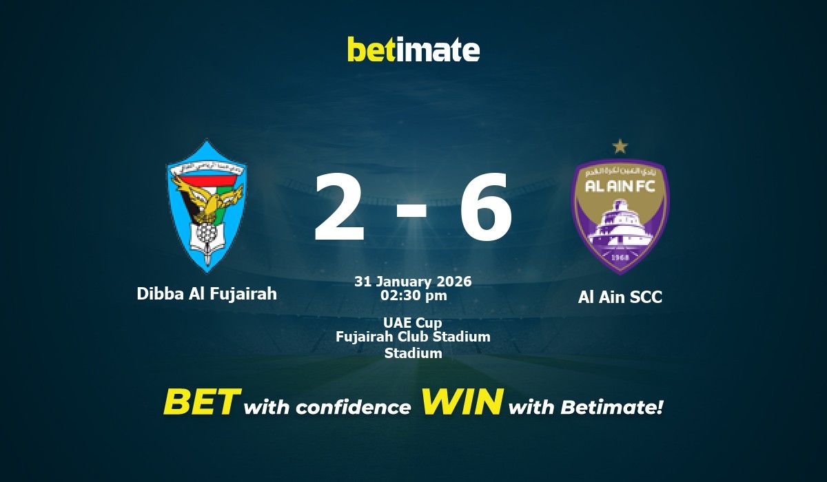 Dibba Al Fujairah vs Al Ain SCC Prediction, Odds & Betting Tips 01/31/2026