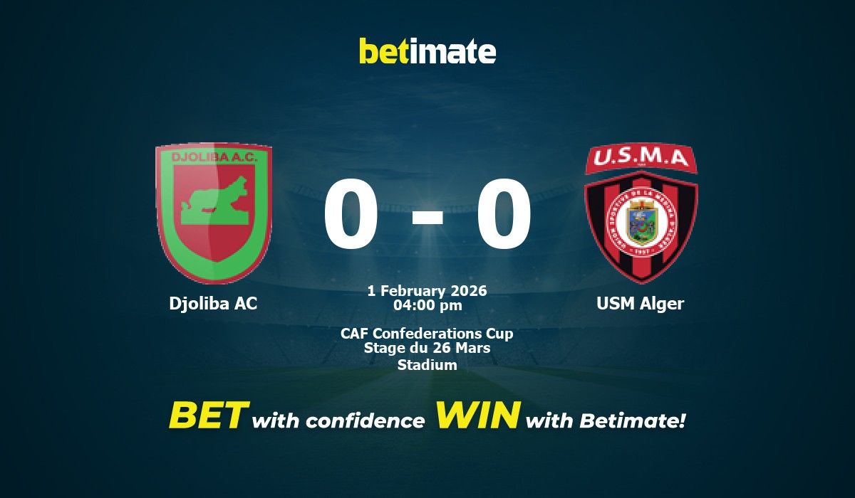 Djoliba AC vs USM Alger Prediction, Odds & Betting Tips 02/01/2026