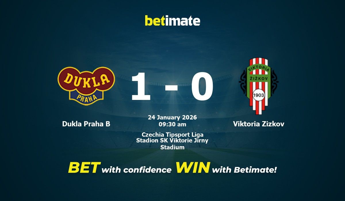 Dukla Praha B vs Viktoria Zizkov Prediction, Odds & Betting Tips 01/24/2026