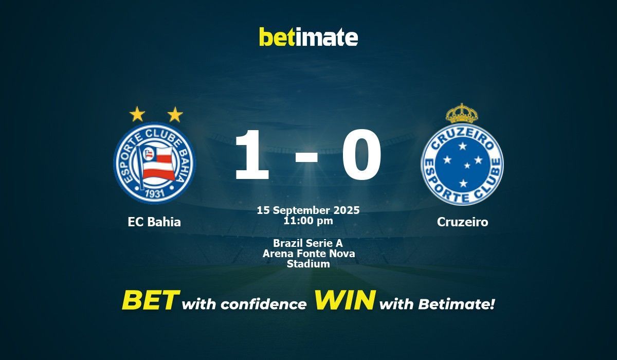 EC Bahia vs Cruzeiro Prediction, Odds & Betting Tips 09/15/2025