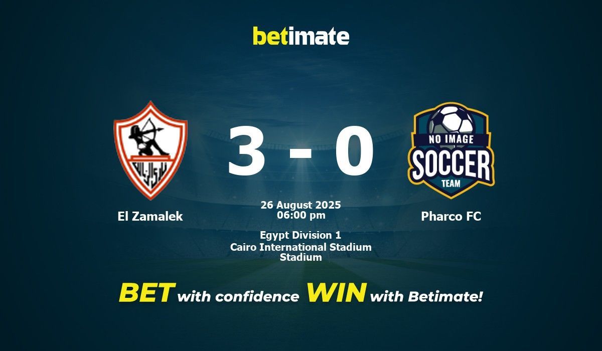 El Zamalek vs Pharco FC Prediction, Odds & Betting Tips 08/26/2025