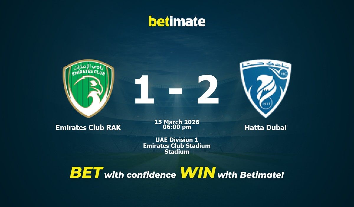 Emirates Club RAK vs Hatta Dubai Prediction, Odds & Betting Tips 03/15/2026