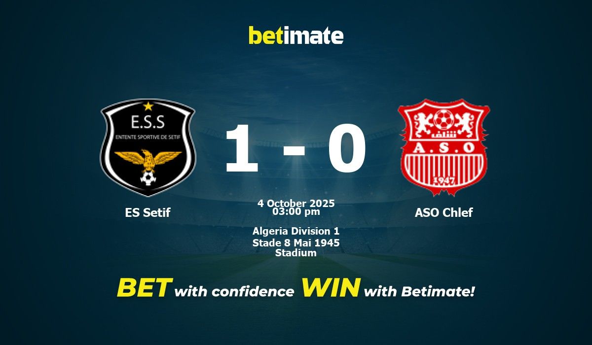 ES Setif vs ASO Chlef Prediction, Odds & Betting Tips 10/04/2025
