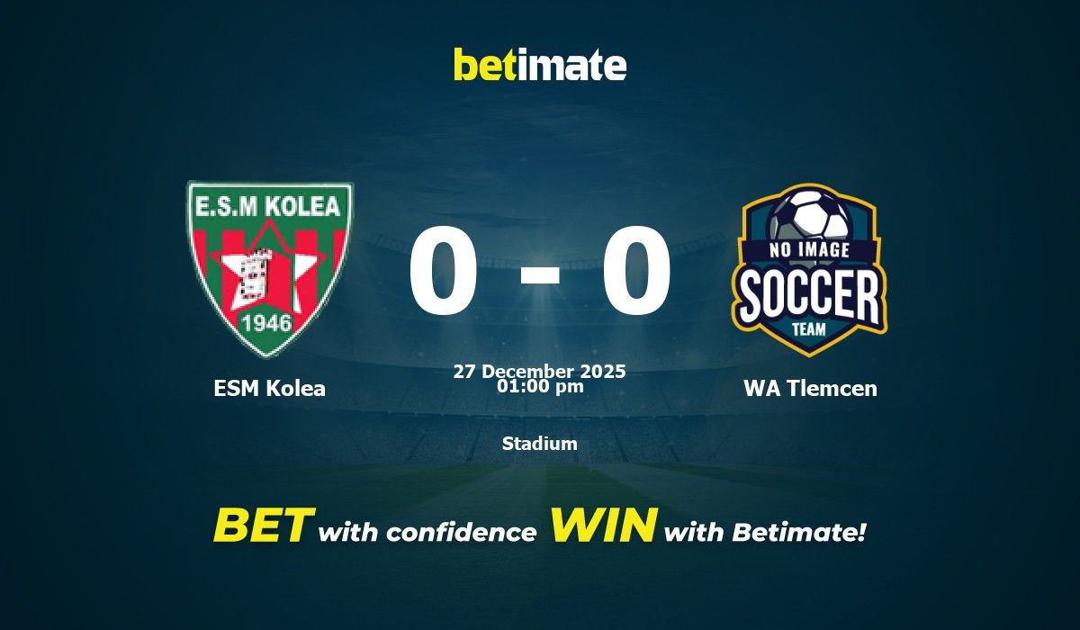 ESM Kolea vs WA Tlemcen Prediction, Odds & Betting Tips 12/27/2025