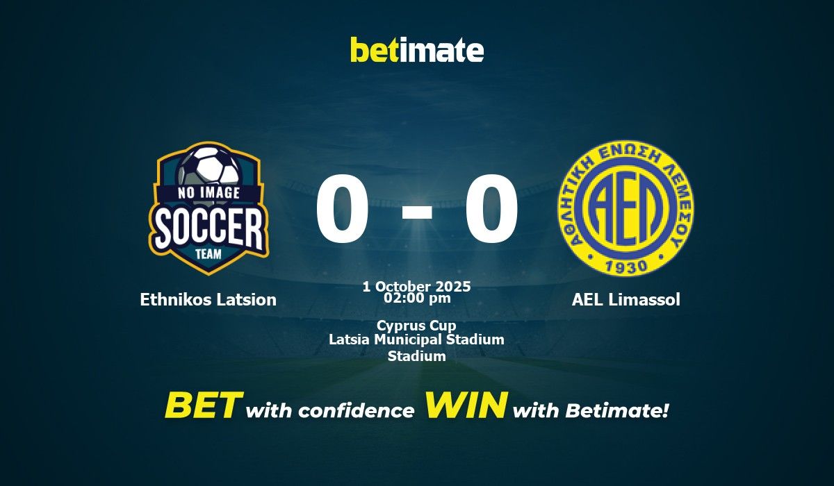 Ethnikos Latsion vs AEL Limassol Prediction, Odds & Betting Tips 10/01/2025
