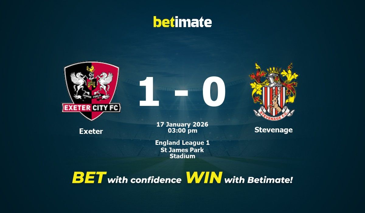 Exeter vs Stevenage Prediction, Odds & Betting Tips 01/17/2026