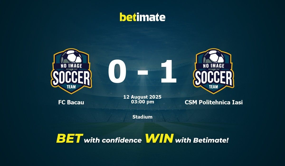 FC Bacau vs CSM Politehnica Iasi Prediction, Odds & Betting Tips 08/12/2025