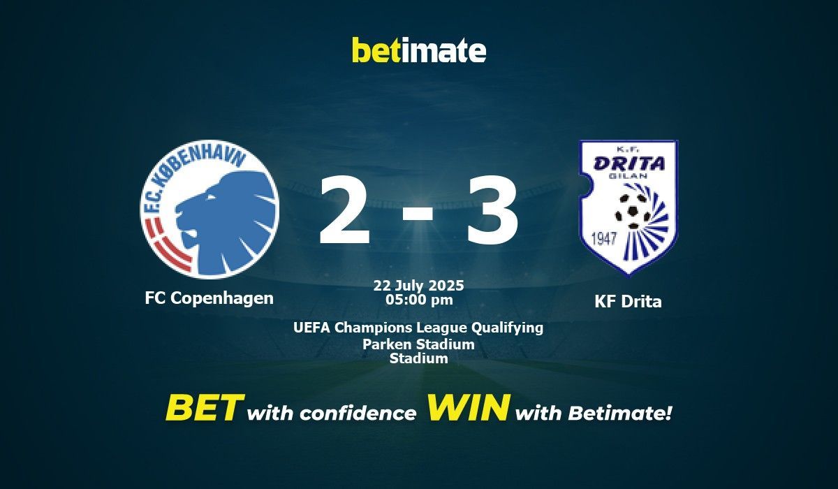FC Copenhagen vs KF Drita Prediction, Odds & Betting Tips 07/22/2025