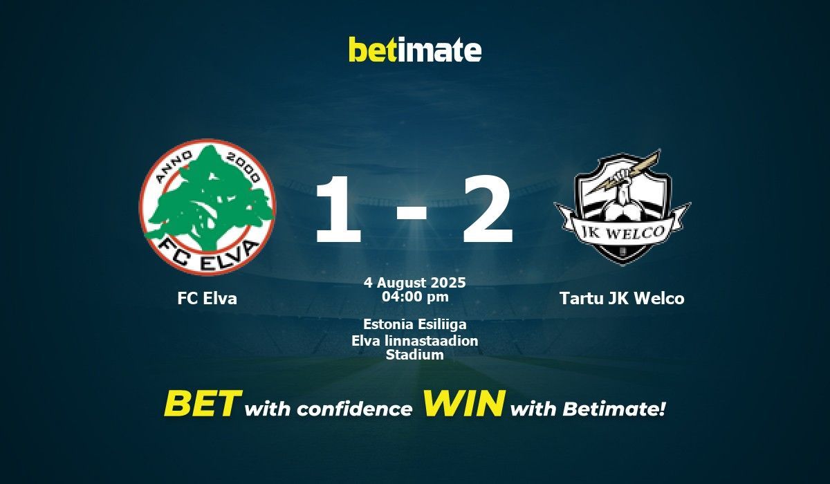 FC Elva vs Tartu JK Welco Prediction, Odds & Betting Tips 08/04/2025