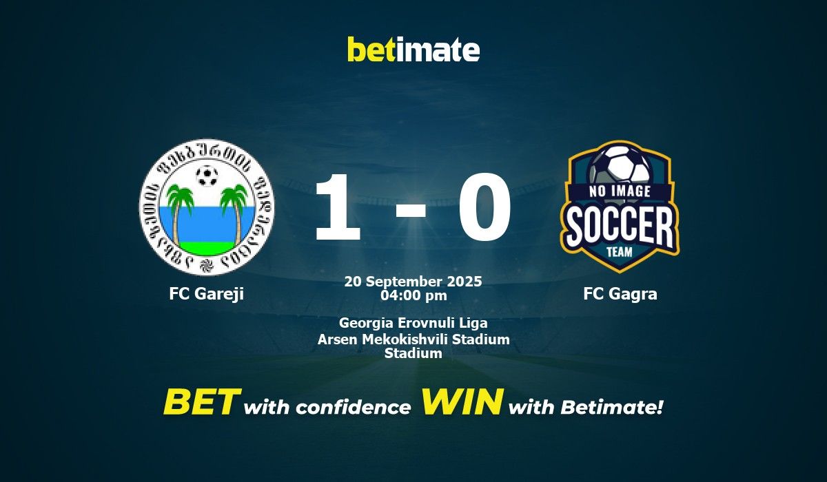 FC Gareji vs FC Gagra Prediction, Odds & Betting Tips 09/20/2025