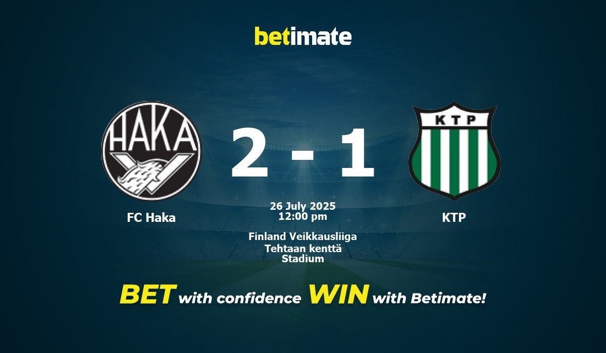 FC Haka vs KTP Prediction, Odds & Betting Tips 07/26/2025