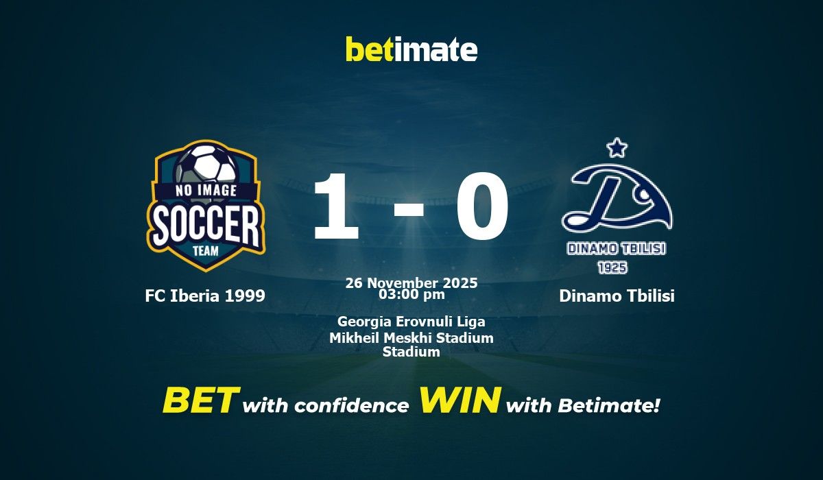 FC Iberia 1999 vs Dinamo Tbilisi Prediction, Odds & Betting Tips 11/26/2025