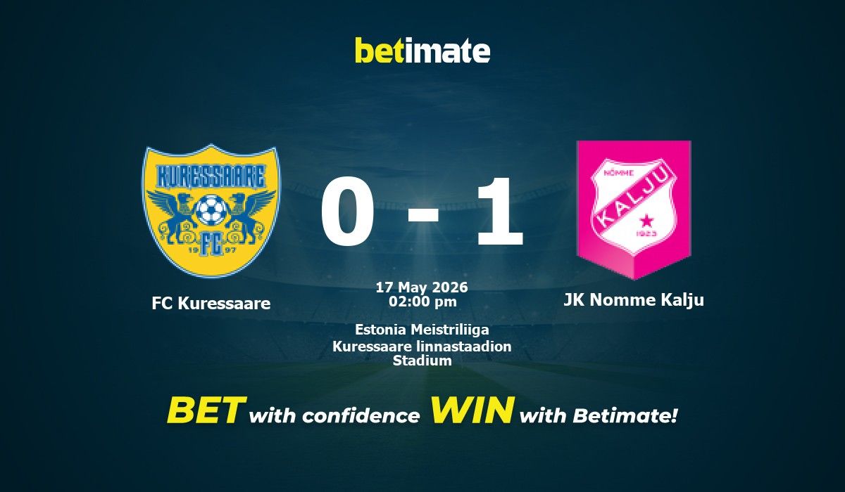 FC Kuressaare vs JK Nomme Kalju Prediction, Odds & Betting Tips 05/17/2026