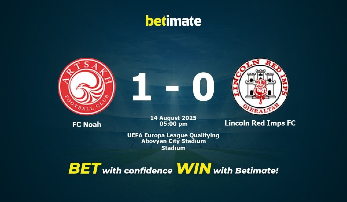 FC Noah vs Lincoln Red Imps FC Prediction, Odds & Betting Tips 08/14/2025