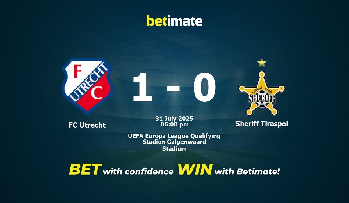 FC Utrecht vs Sheriff Tiraspol Prediction, Odds & Betting Tips 07/31/2025