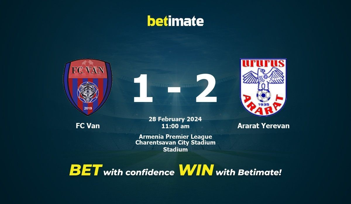 FC Van vs Ararat Yerevan Prediction, Odds & Betting Tips 02/28/2024