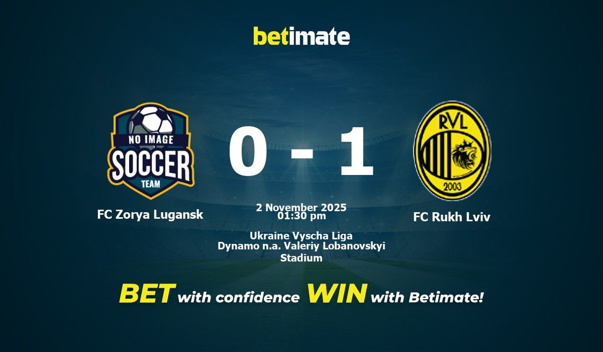 FC Zorya Lugansk vs FC Rukh Lviv Prediction, Odds & Betting Tips 11/02/2025