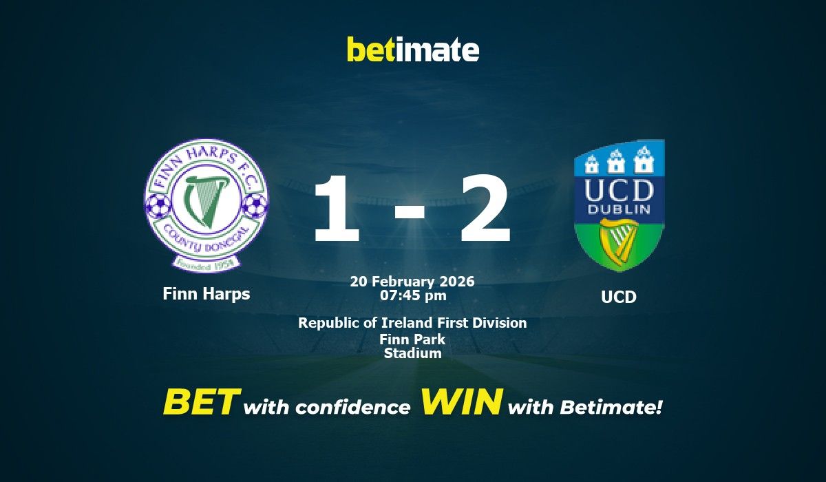 Finn Harps vs UCD Prediction, Odds & Betting Tips 02/20/2026