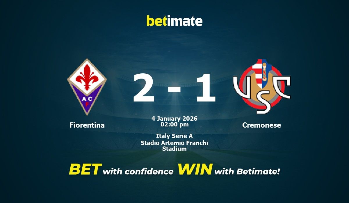 Fiorentina vs Cremonese Prediction, Odds & Betting Tips 01/04/2026
